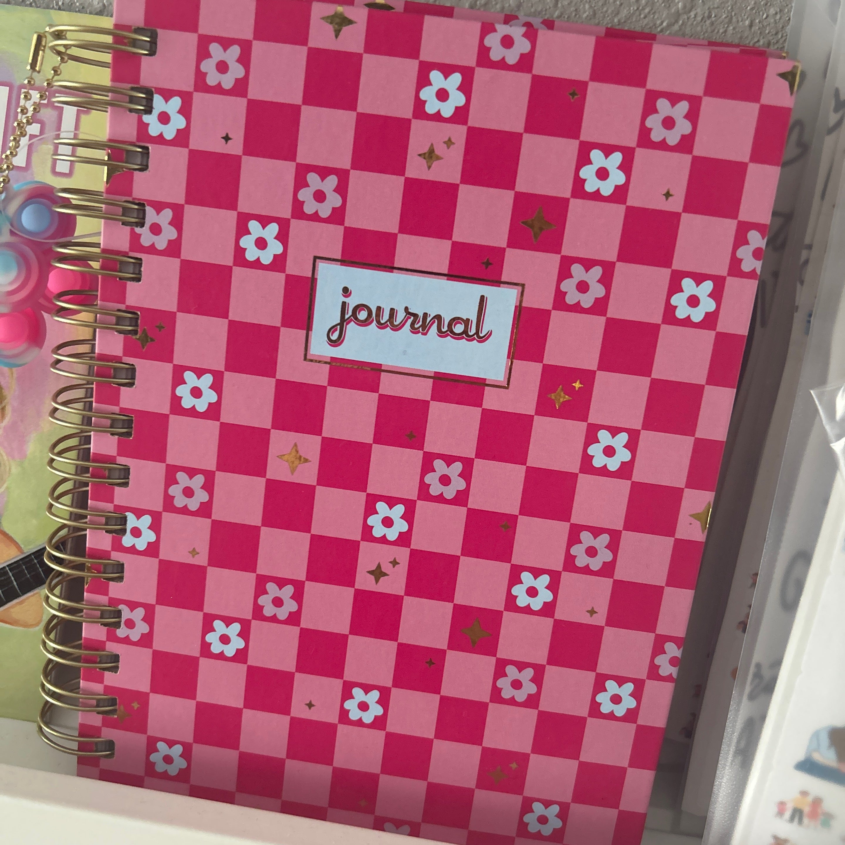 James Burke Notebook- Pink Checkered | dax + jade